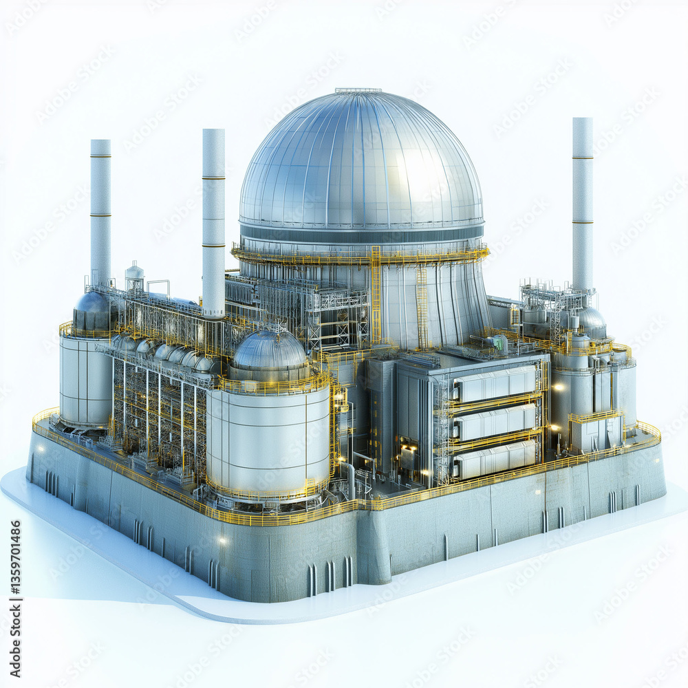 Small Modular Reactor nuclear grid energy. SMR. Electricity renewable ...