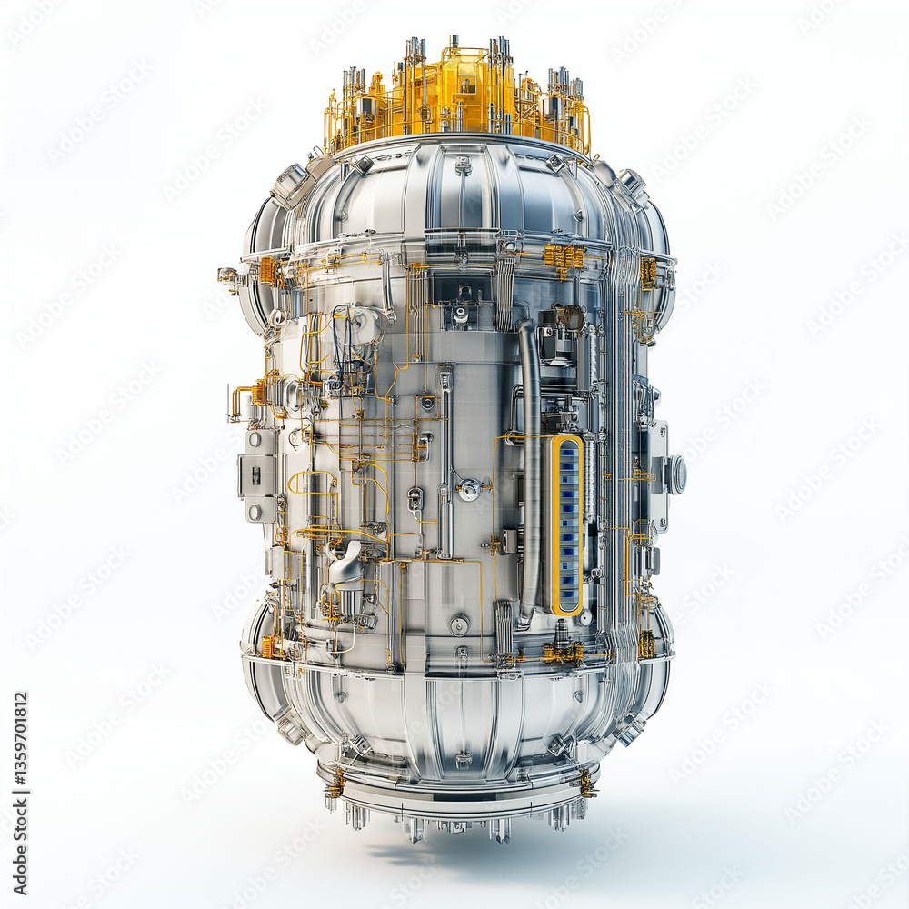 Стоковая иллюстрация «Small Modular Reactor nuclear grid energy. SMR ...