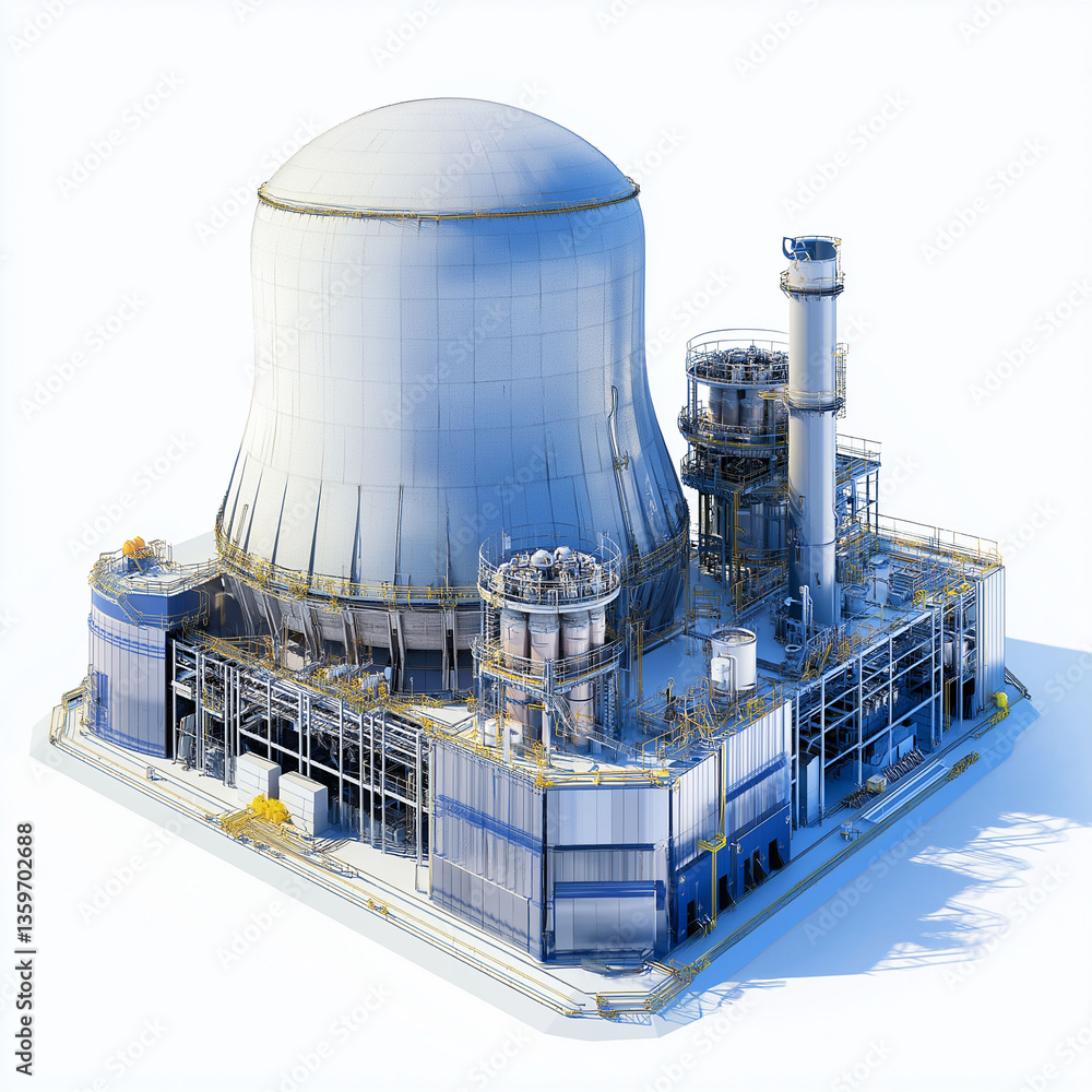 Small Modular Reactor nuclear grid energy. SMR. Electricity renewable ...