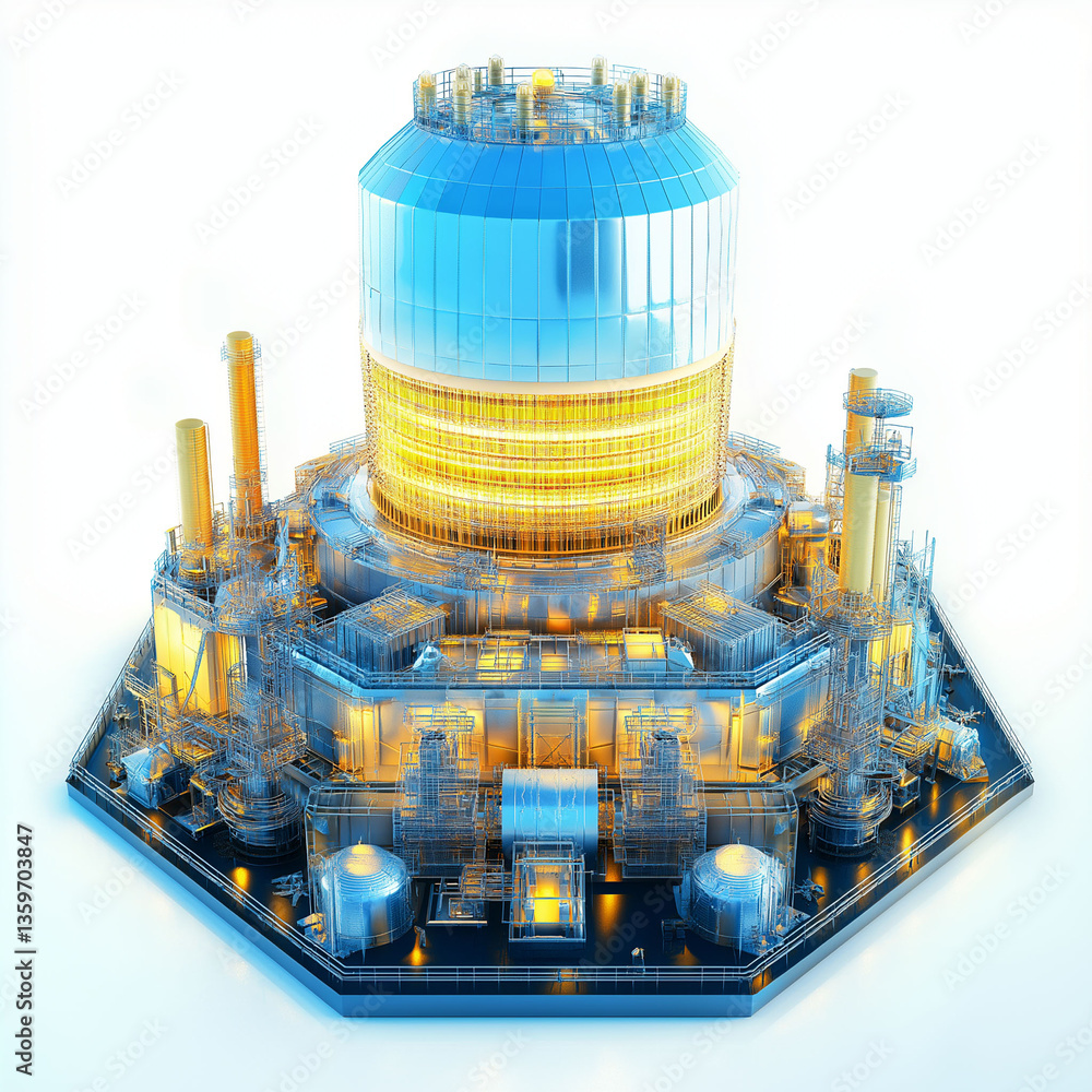 Small Modular Reactor nuclear grid energy. SMR. Electricity renewable ...