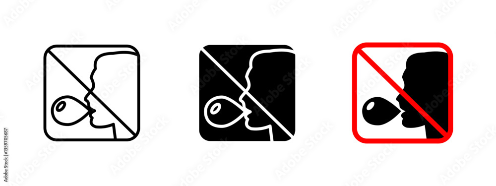 No chewing gum icon. Bubble gum prohibition vector illustration for ...
