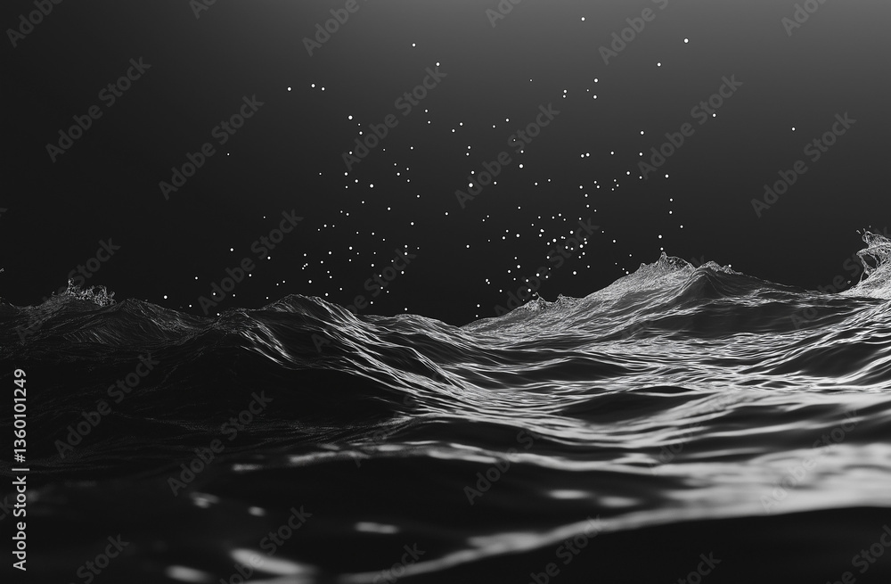 Ultra-realistic 3D water render on a black background in stunning 4K ...