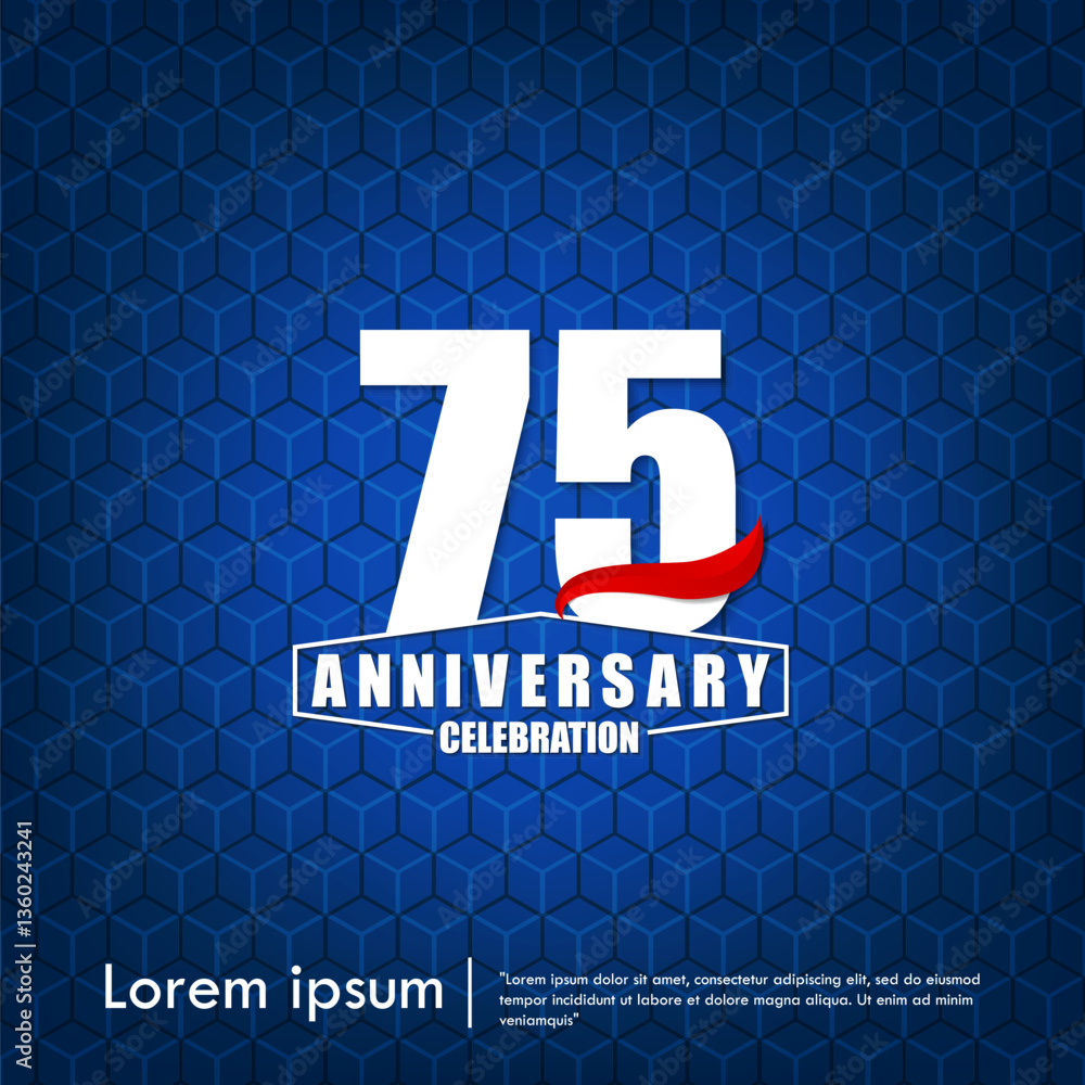 75th years anniversary celebration emblem. white anniversary logo ...