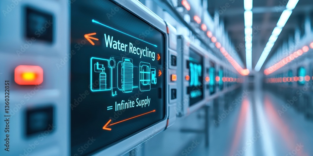 World water day with conservation and supply idea. Water recycling ...