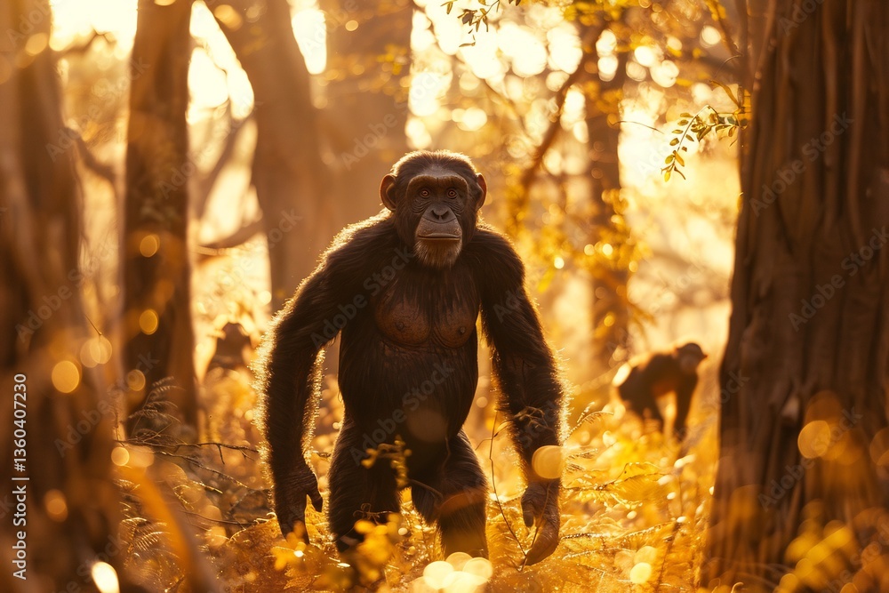 Lifelike reconstruction of extinct Australopithecus afarensis including ...