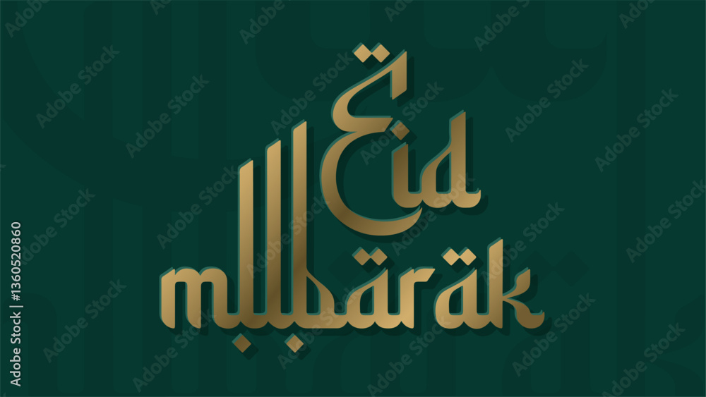 Eid Mubarak Calligraphy word art design, vector typeface. Arabic font ...