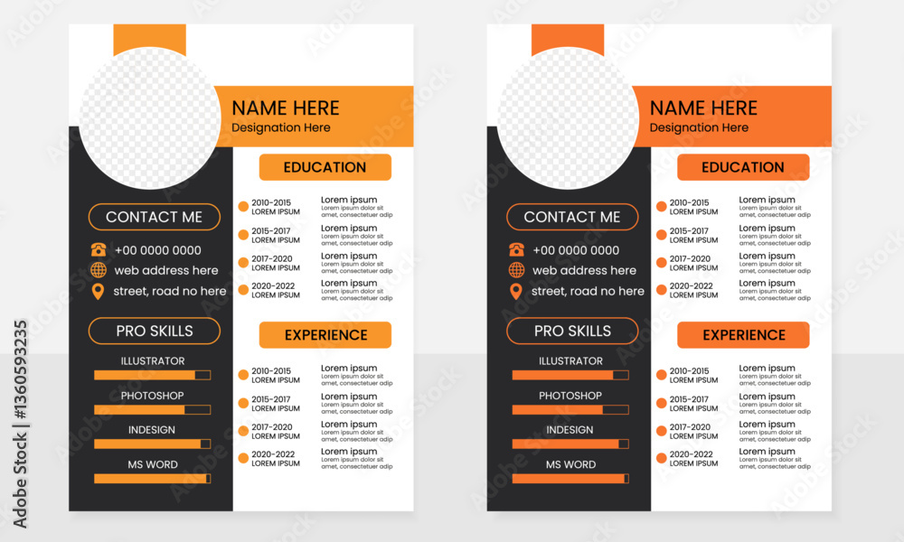 Praca wektorowa bez tantiem: Creative standard modern cv design | Adobe ...