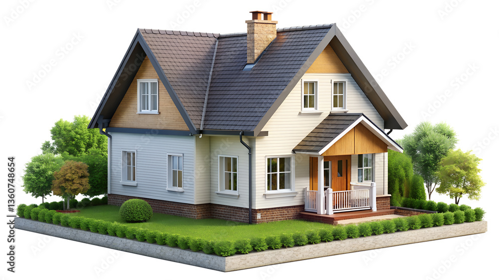 model home isolated on transparent background, PNG file Stock Photo ...