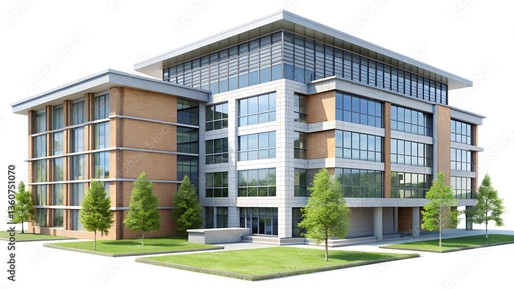 A modern university, College, school building with classic ...