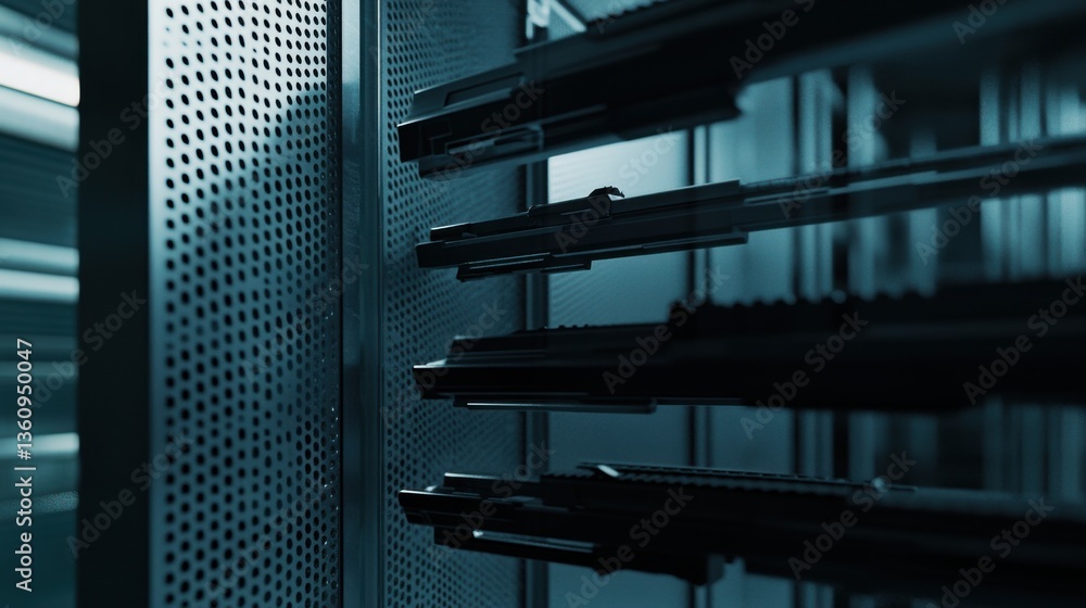 Prohibited weapons displayed behind reinforced glass in a secure ...