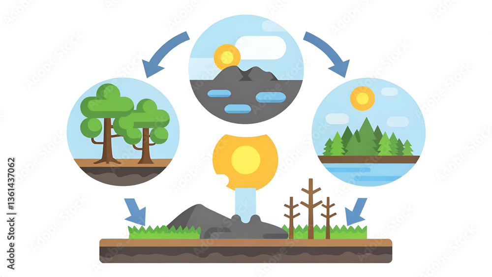 Carbon Cycle Diagram Decomposition Illustration depicting environmental ...