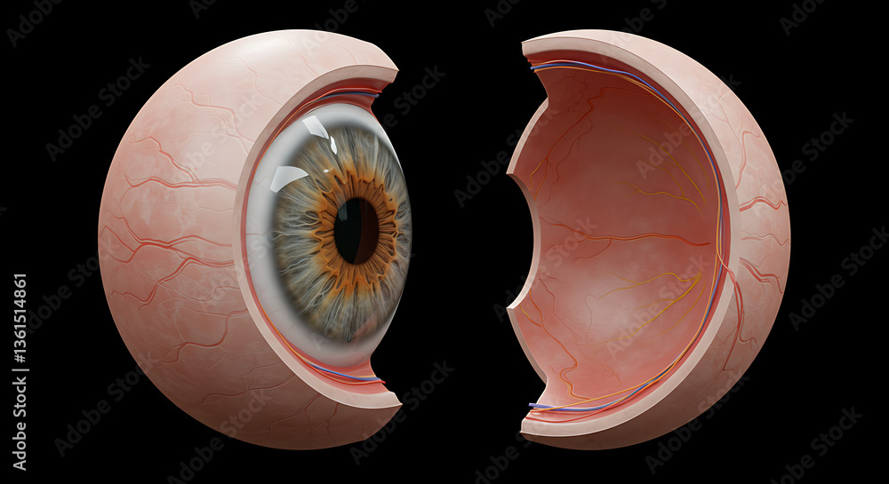 Human Eye Anatomy Cross Section Illustration Medical Detail and ...