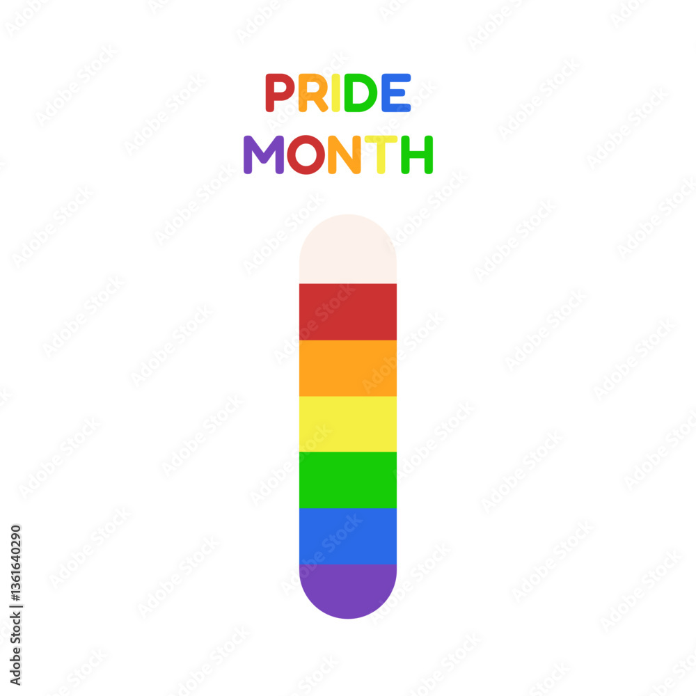 Pride Month vector illustration. Simple flat charge level is Pride ...