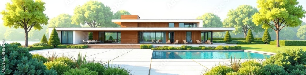 Completed architectural drawings & landscape plans, elevation ...