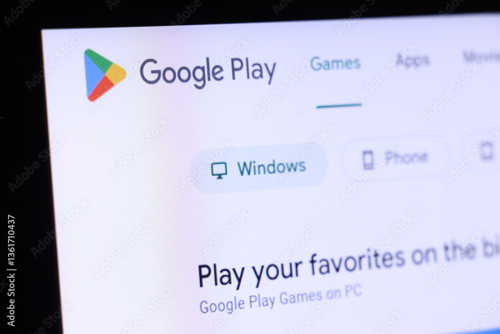 Google play store homepage on windows pc screen display Stock Photo ...