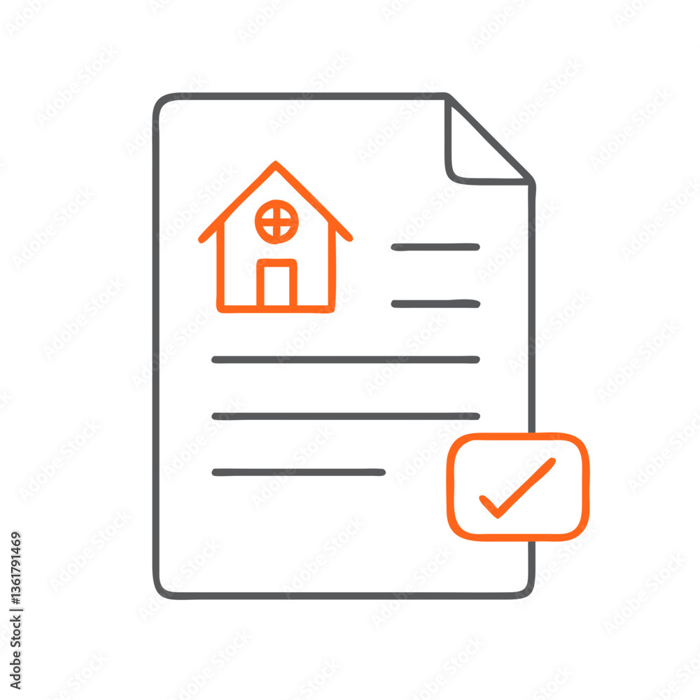 House document template with a house icon, conveying the concept of ...