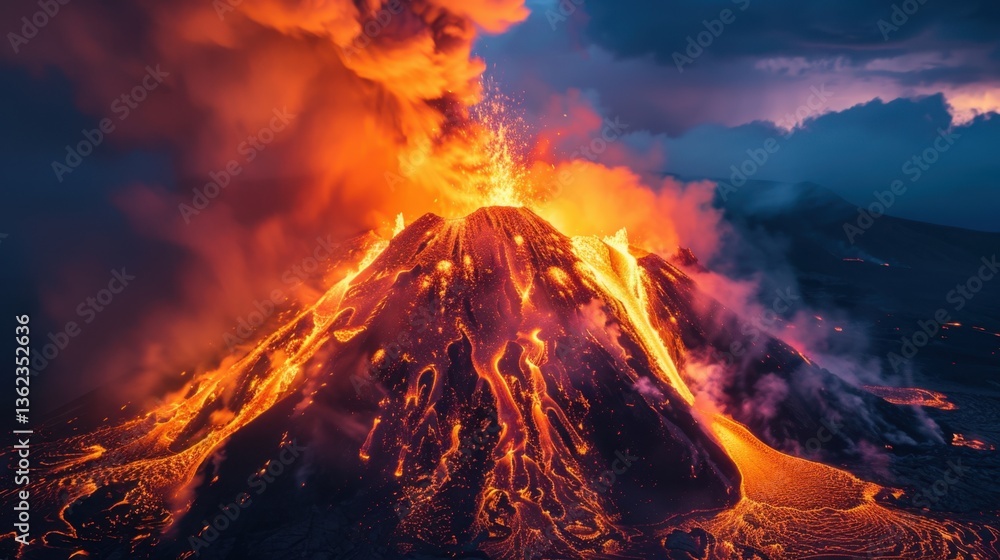 Volcanic Eruption: A powerful eruption showcases the raw beauty and ...