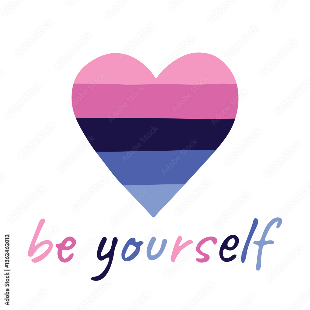 Colorful Heart Shape Omnisexual Pride Flag Happy Pride Day Lgbtqia