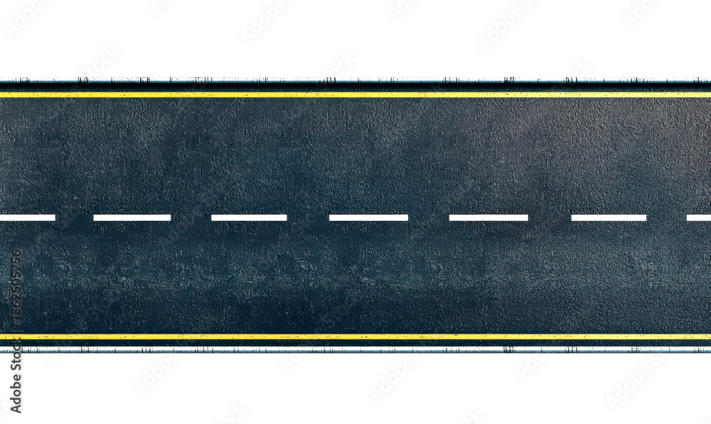 Aerial View of Empty Asphalt Highway with Emergency Lane Markings ...