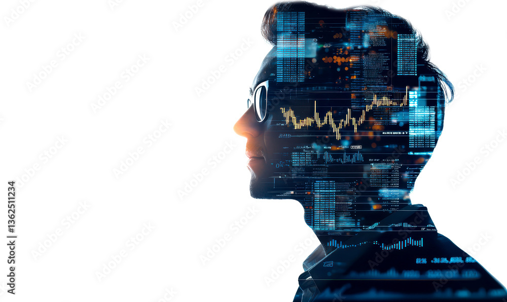 Creative Visual of AI-Driven Market Prediction with Data Overlay ...