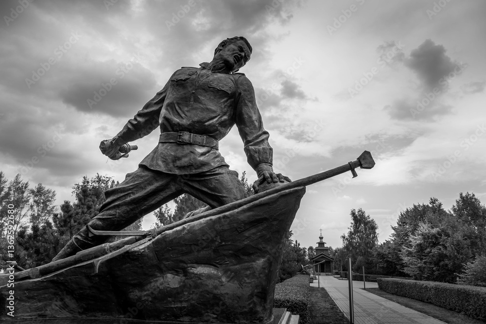 War memorial honoring fallen Soviet and Russian soldiers of WWII, in ...