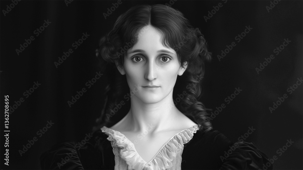 AI-generated facial reconstruction of Mary Shelley from 1840 painting ...