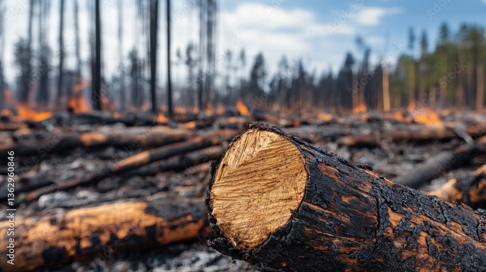 Deforestation habitat loss Concept, Landscape Scarred by Deforestation ...