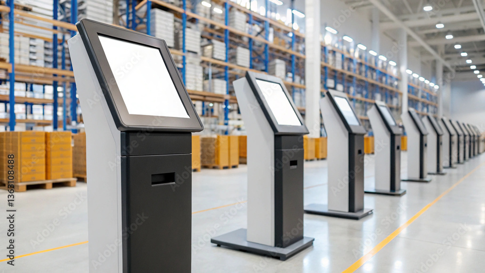 Smart kiosks in ecommerce warehouse enhance efficiency and streamline ...