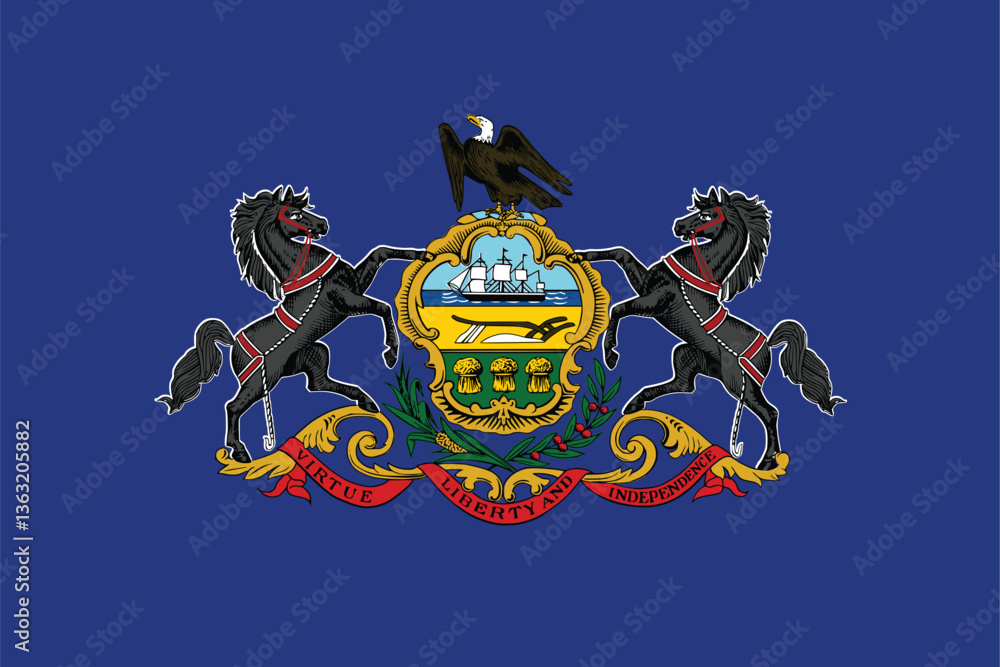 Pennsylvania State Flag Vector Clipart Illustration - High-Quality ...