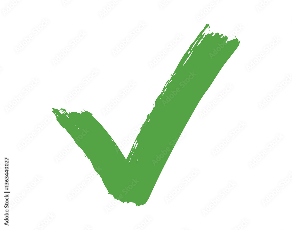 green check mark texture grunge element doodle hand drawn icon. Check ...