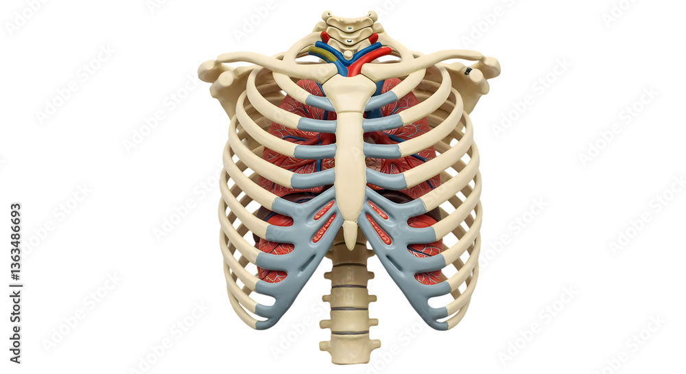 Foto de Stock Anatomical Model of a Human Thorax with Detailed Rib Cage ...