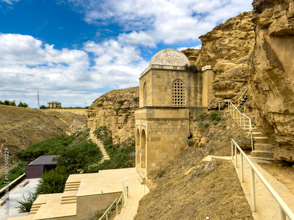 azerbaijan, diri baba, shamakhi, 14th, century, mausoleum, tomb, carved ...