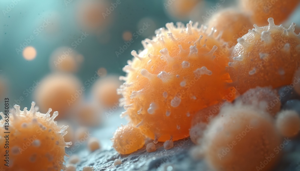 Microscopic view fat cells. Yellow adipose tissue cells with details ...