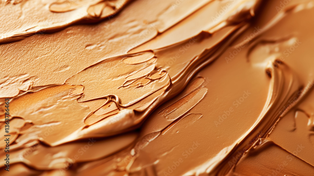 Rich Tan Foundation Textures Showcase Creamy Strokes and Soft Blending ...