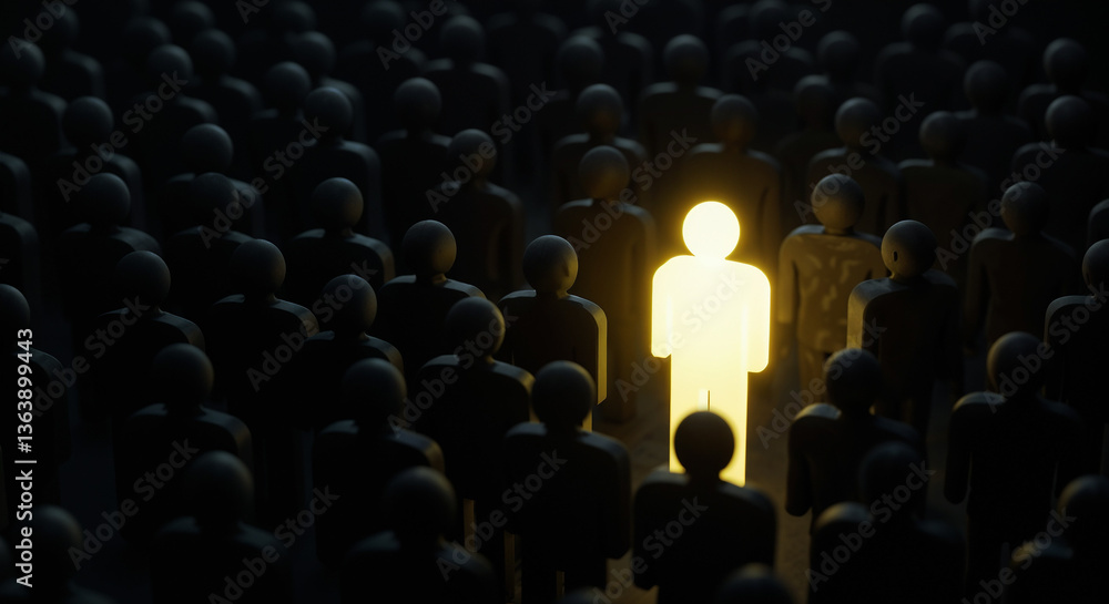 Darkness Figures Glowing Faces Enigmatic Huddle Central Figure Mystery ...