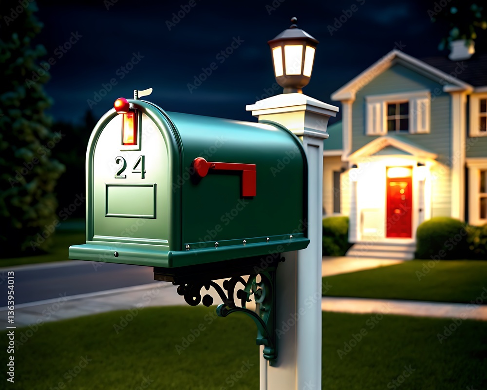 Mailbox in the city, a classic symbol of urban communication and ...
