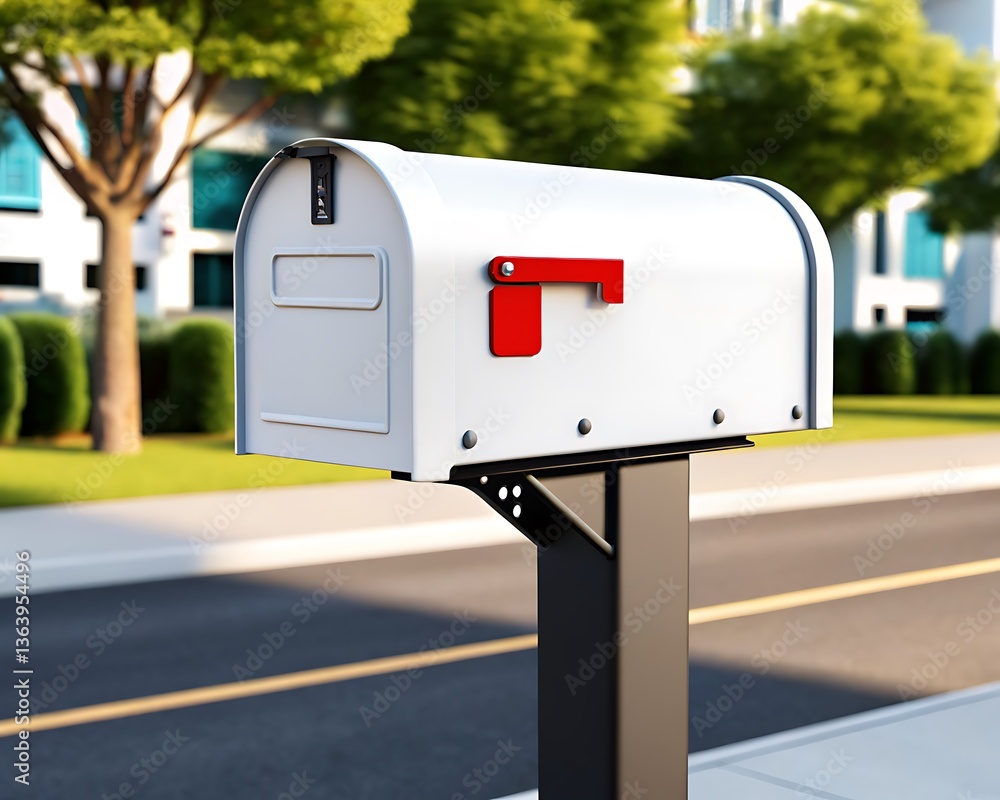 Mailbox in the city, a classic symbol of urban communication and ...