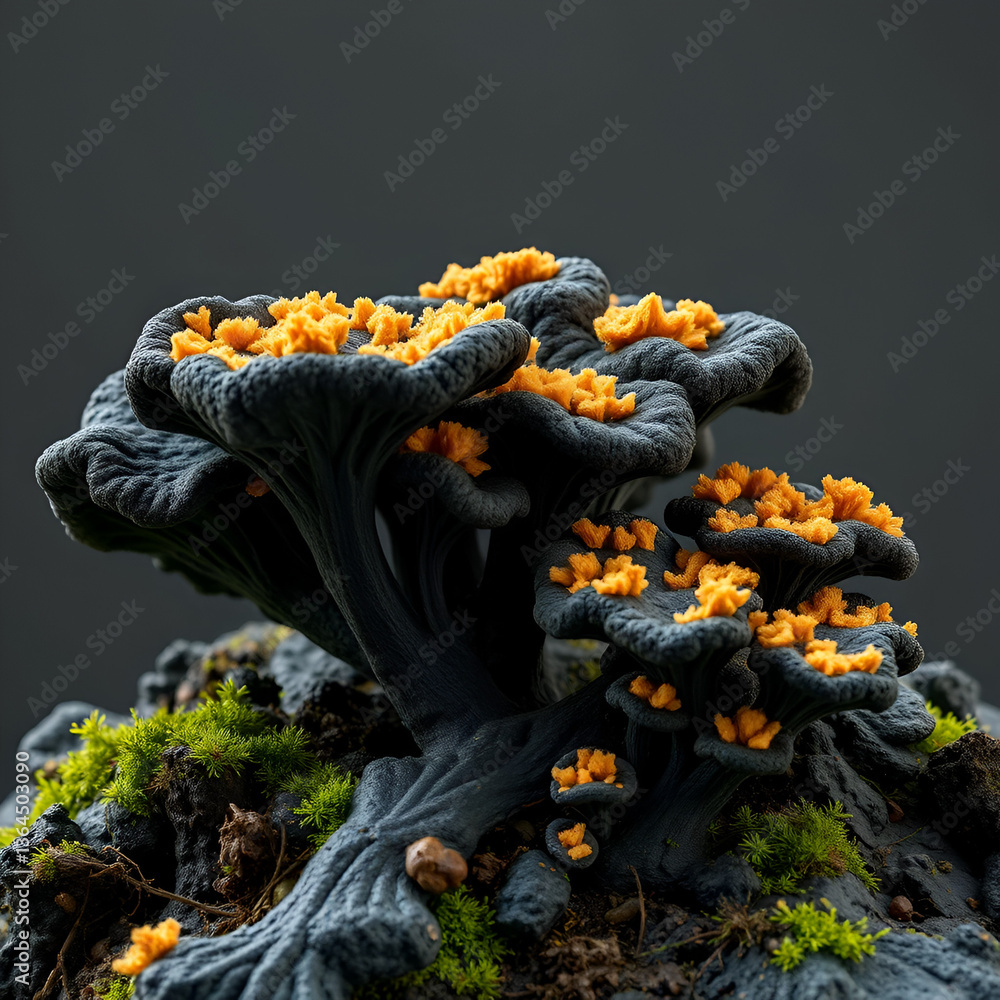 Phialide of Aspergillus niger fungi, black mold that produce aflatoxins ...