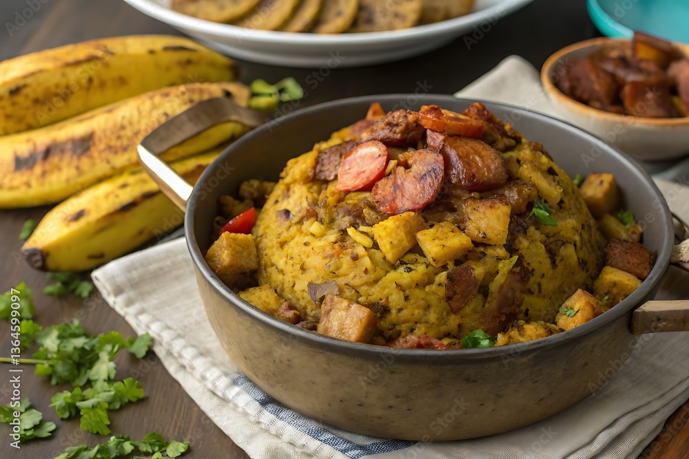 chicharrón, un delicioso y tradicional plato de plátano majado con ...