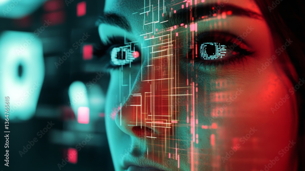 A digital forensics investigator decoding deepfake evidence, high-tech ...