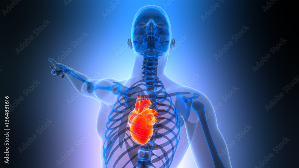 Human Circulatory System Heart Anatomy Stock Illustration | Adobe Stock