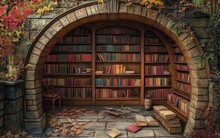 An Old Library In A Medieval Castle Free Stock Photo - Public Domain ...
