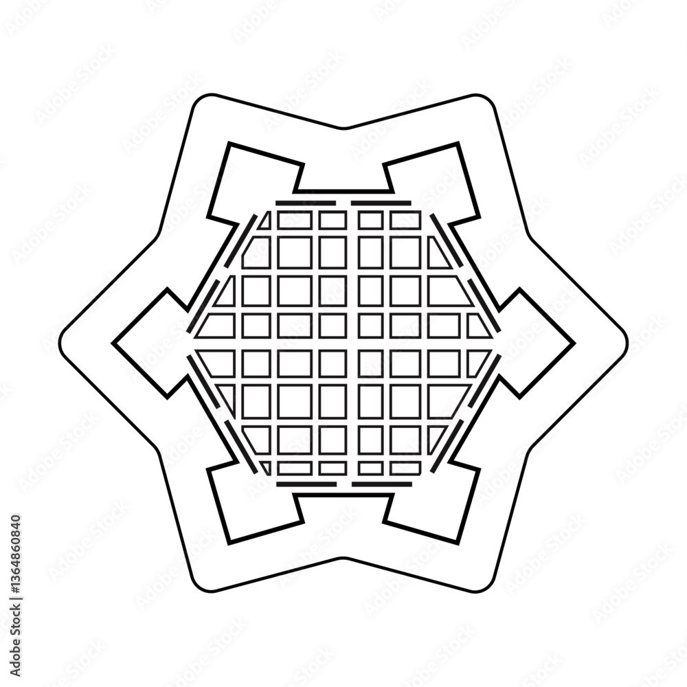 City bastion fortress plan. Structure of fort walls with ravelins and ...