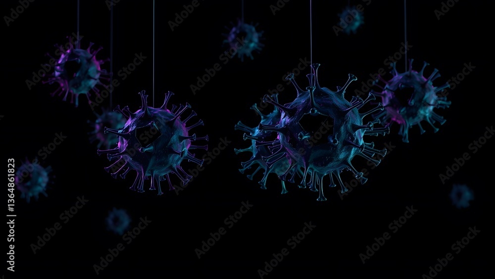 Dark and Ominous Virus Colony with Intricate Microscopic Structure ...