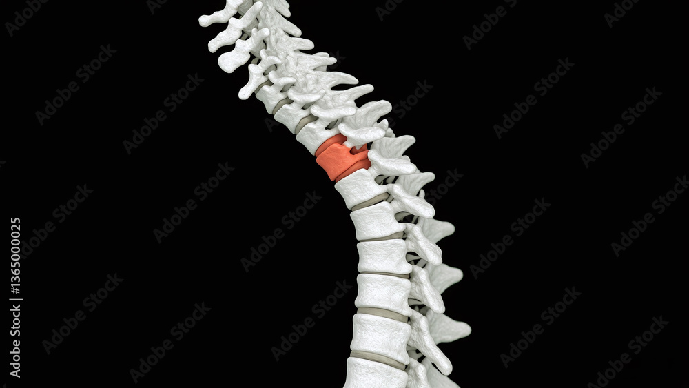 Stock-Foto „Severe Back Pain Visualization, Medical Illustration of ...