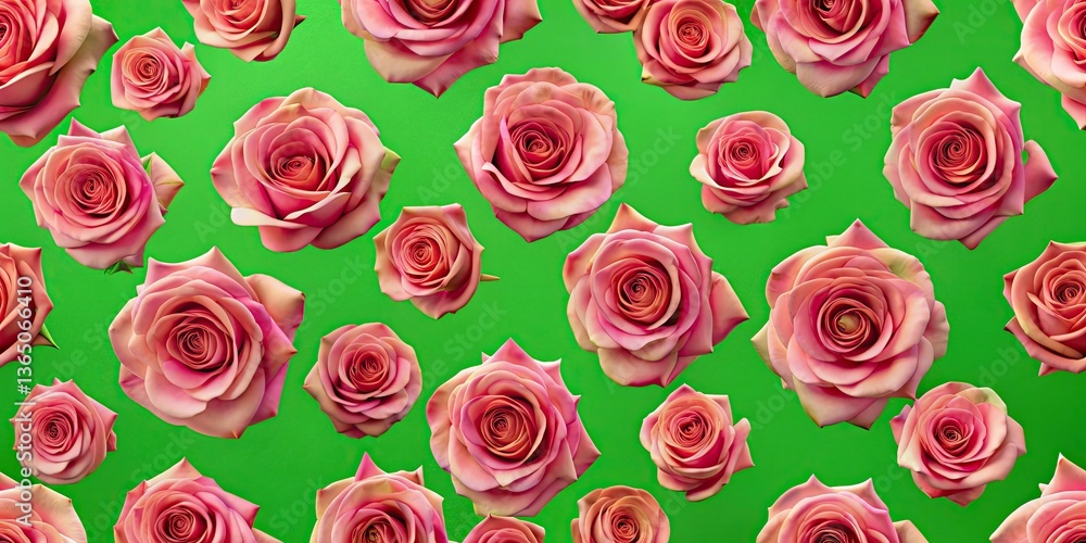 4K Animated Rotating Roses Pattern Green Screen Background - Looping ...