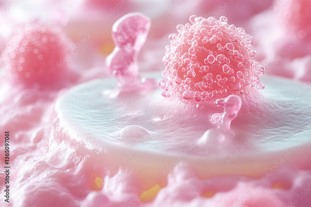 Sperm Reproduction Cell Under Microscope Observing Cell Division In Natural Environment Stock