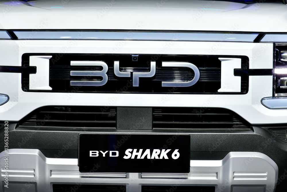 Thailand-March 26,2025: BYD Shark 6 DMO Super Hybrid Off-Road Platform ...