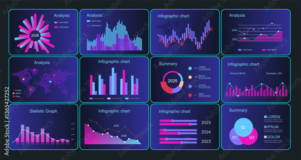 UI Infographic elements. Modern presentation with infographics ...