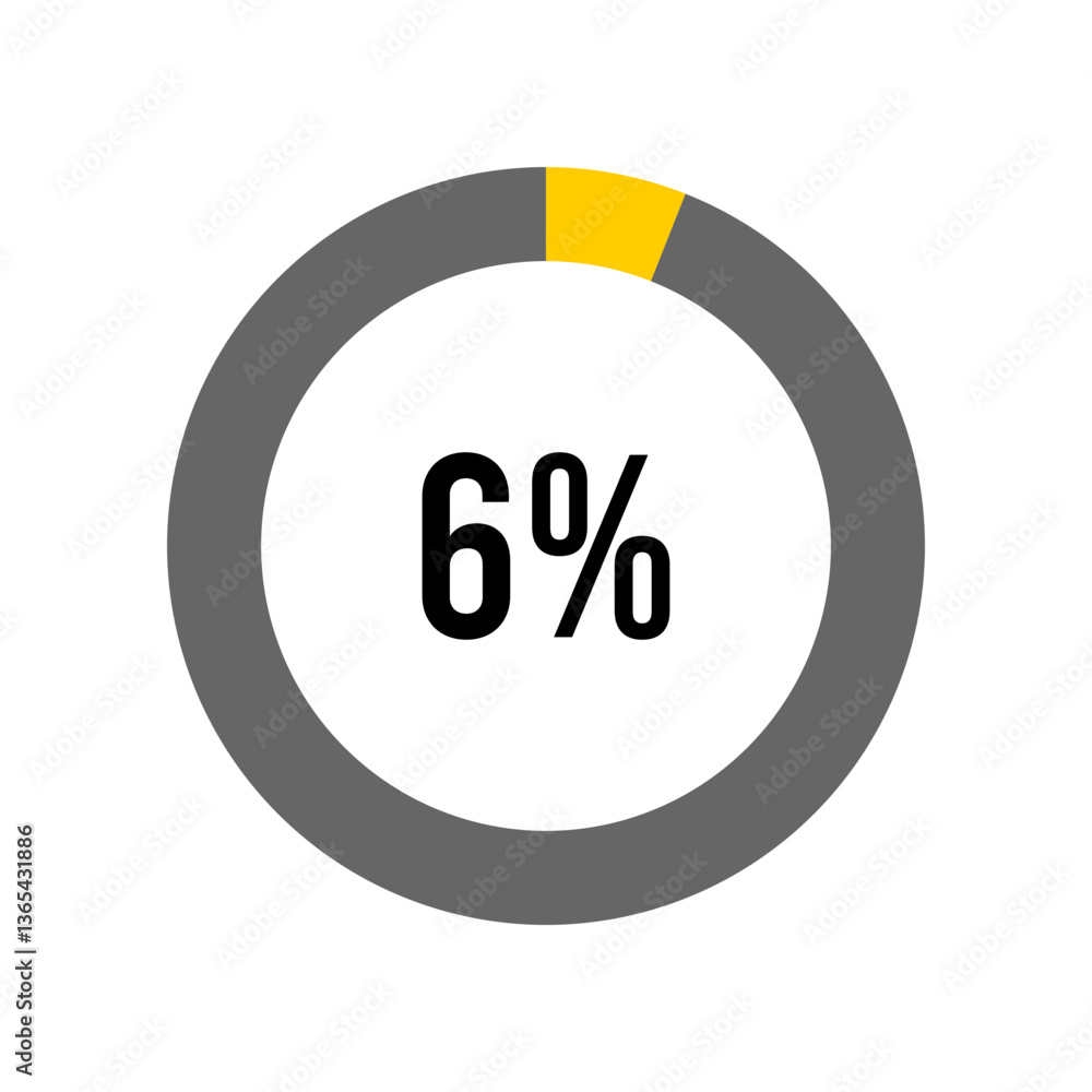 6% percent percentage diagram meter from ready-to-use for web design ...